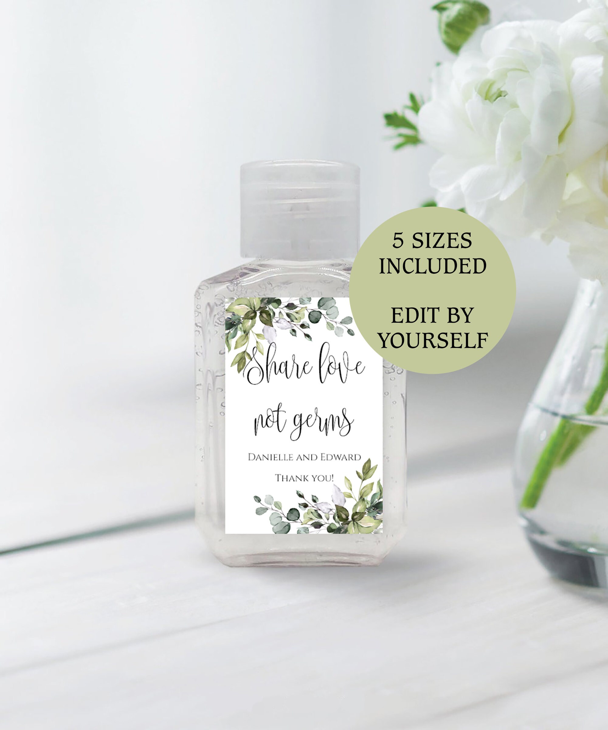 Share love not germs label Editable with TEMPLETT app Custom ...
