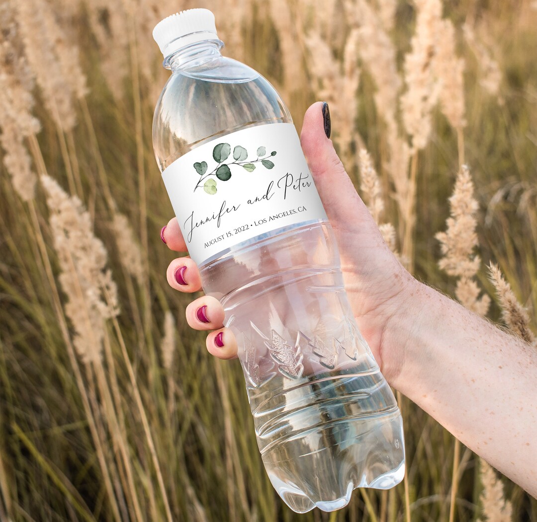 Wedding Water Bottle Labels Template, Water Bottle Label Personalized ...