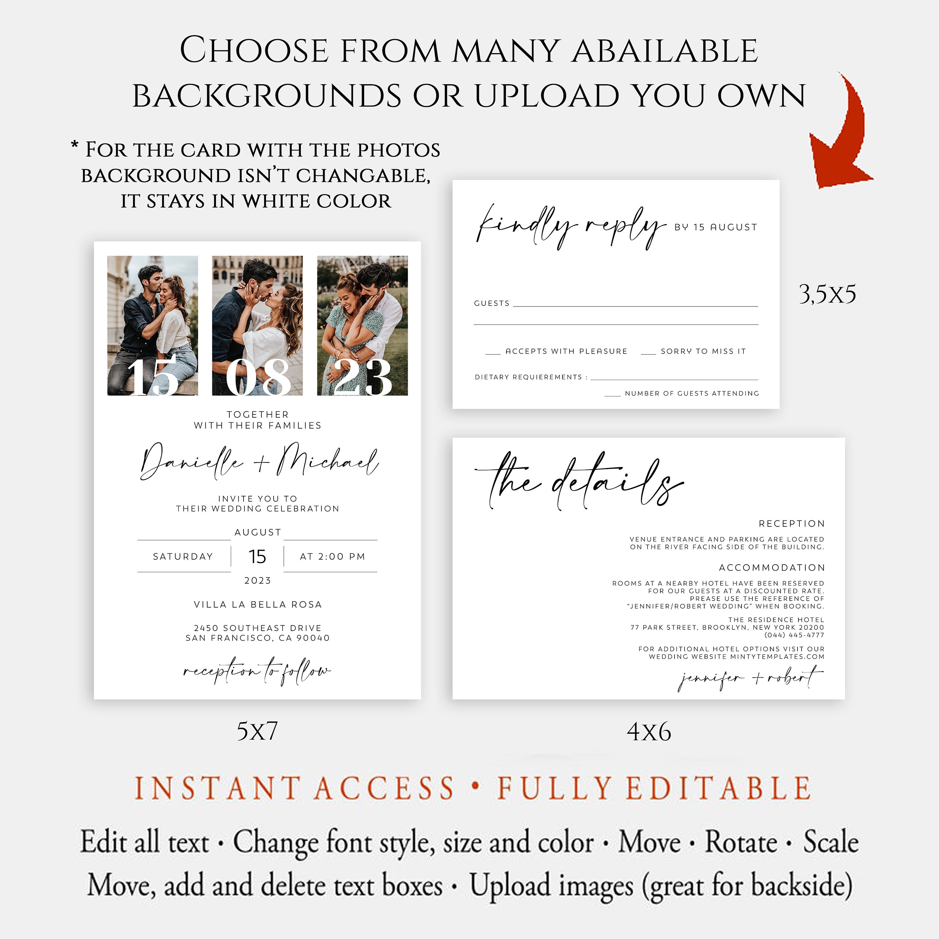 Photo Collage Wedding Invitation Template Wedding Invitation - Etsy Canada