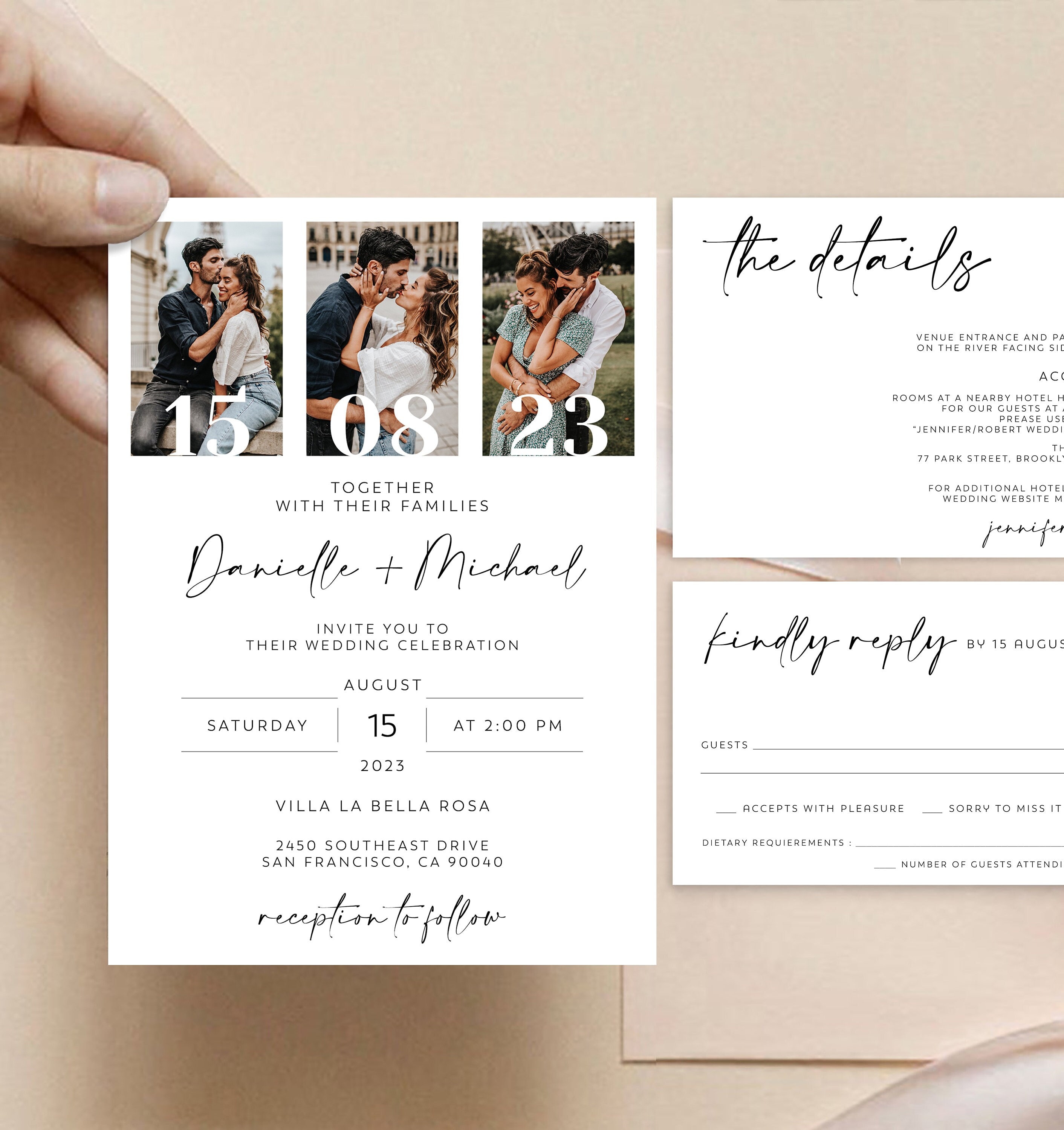 Photo Collage Wedding Invitation Template Wedding Invitation - Etsy Canada