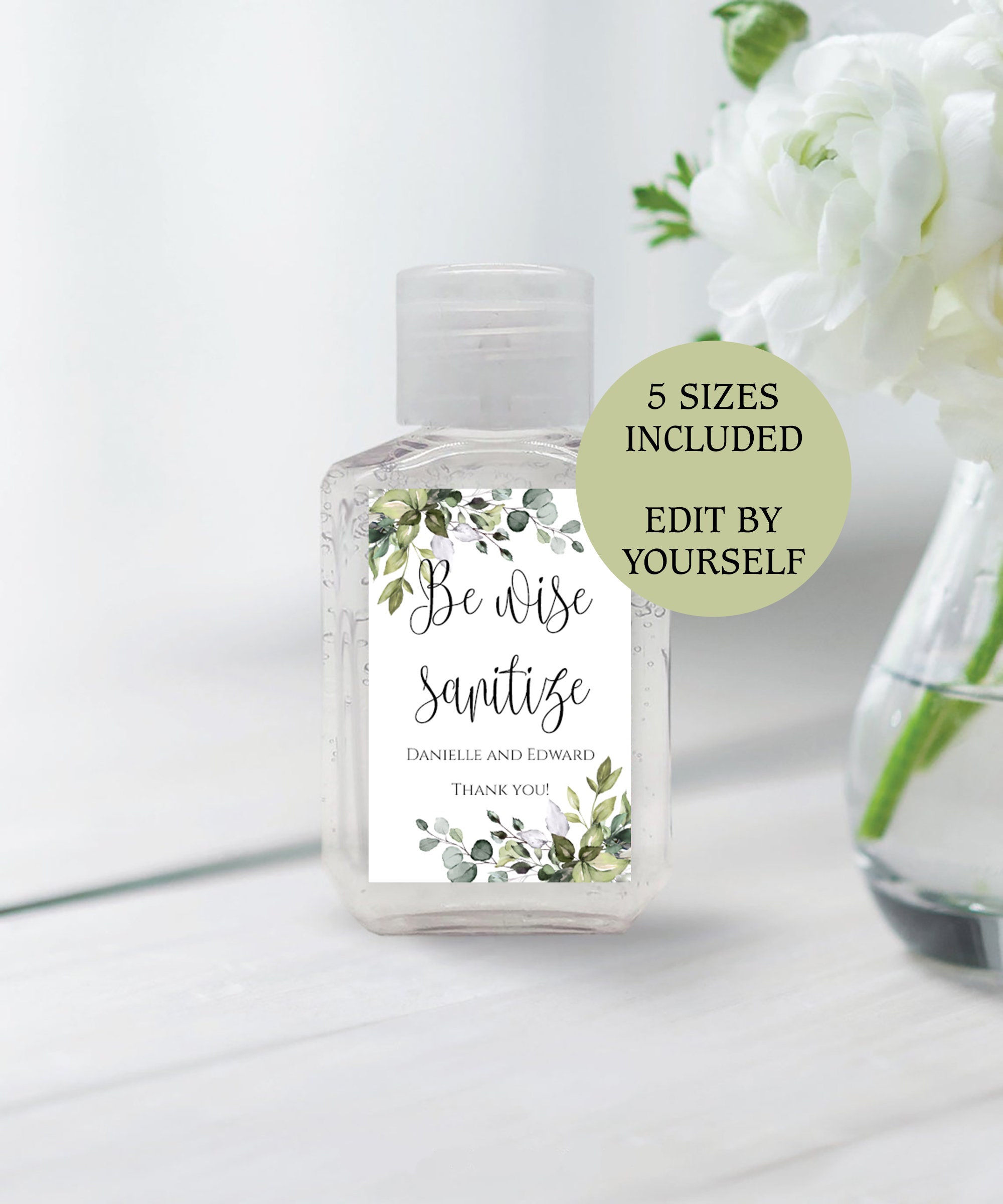 Hand Sanitizers Labels Template Be Wise Sanitize Label Wedding - Etsy