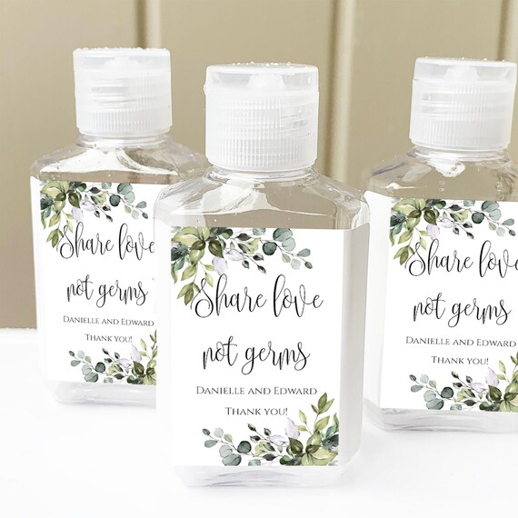 Personalized Hand Sanitizers Labels Share Love Not Germs - Etsy