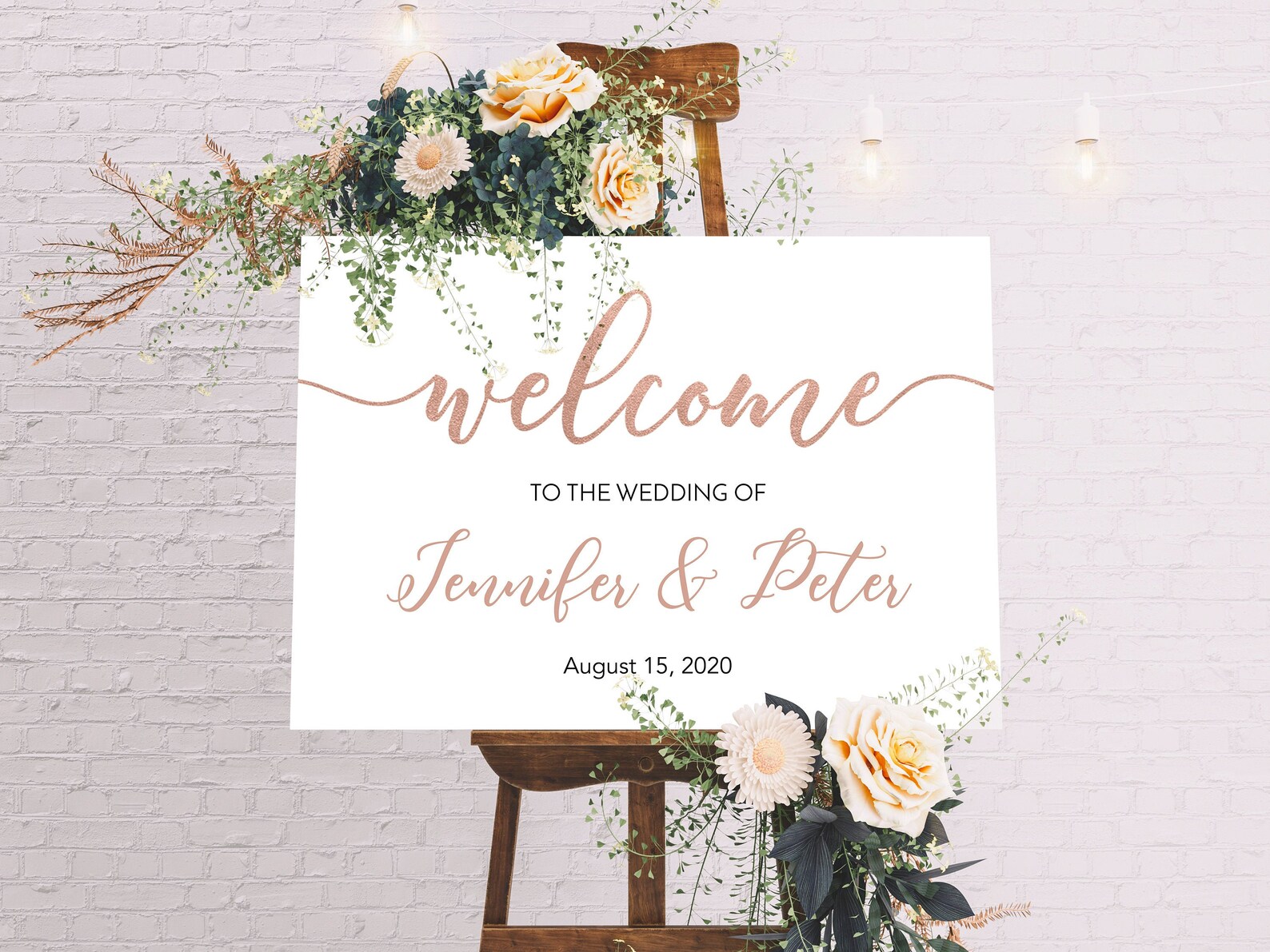 Wedding Welcome Sign Rose Gold Welcome to the Wedding Sign - Etsy