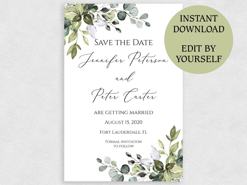 4x6 Save The Date Template Editable In TEMPLETT Printable Etsy