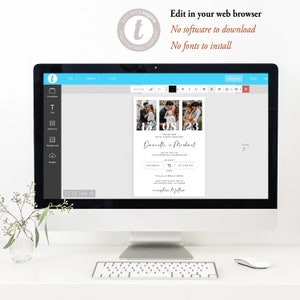 Photo Collage Wedding Invitation Template, Wedding Invitation With ...