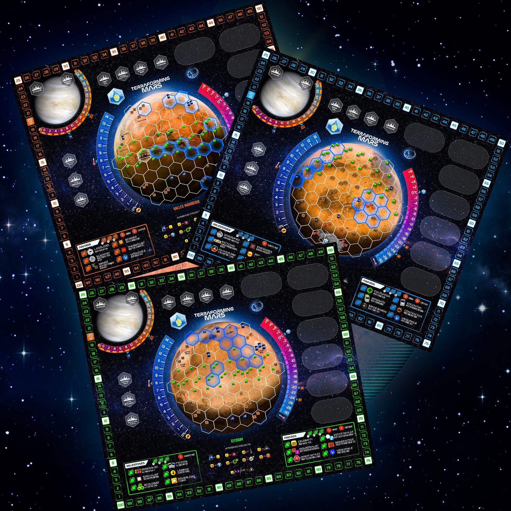 PRINTED Terraforming Mars Compatible Neoprene Game Mats - (your Choice ...