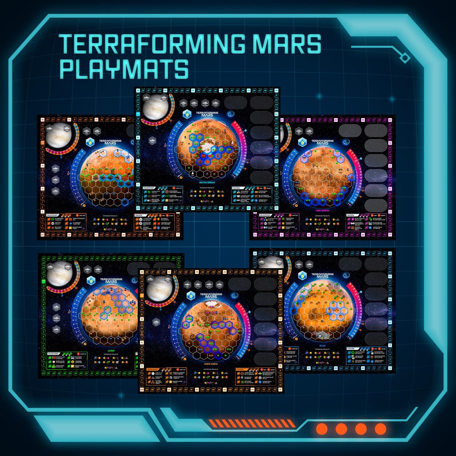 PRINTED Terraforming Mars Compatible Neoprene Game Mats - (your Choice ...