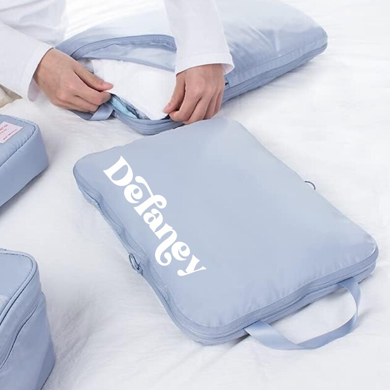 Set of 2 Personalized Compression Packing Cubes: Waterproof Travel ...