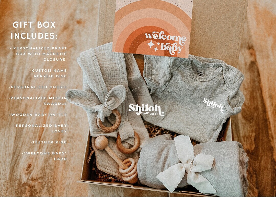Personalized Welcome Baby Gift Box - Etsy