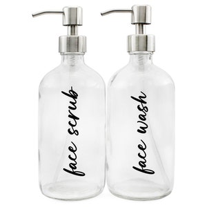 Glass Custom Labeled Refillable Pump Bottles (2 Pcs) - Etsy