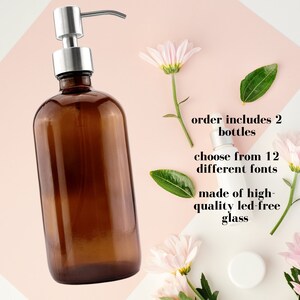Glass Custom Labeled Refillable Pump Bottles (2 Pcs) - Etsy