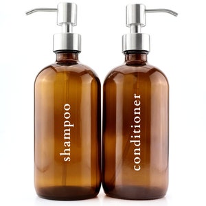 Glass Custom Labeled Refillable Pump Bottles (2 Pcs) - Etsy