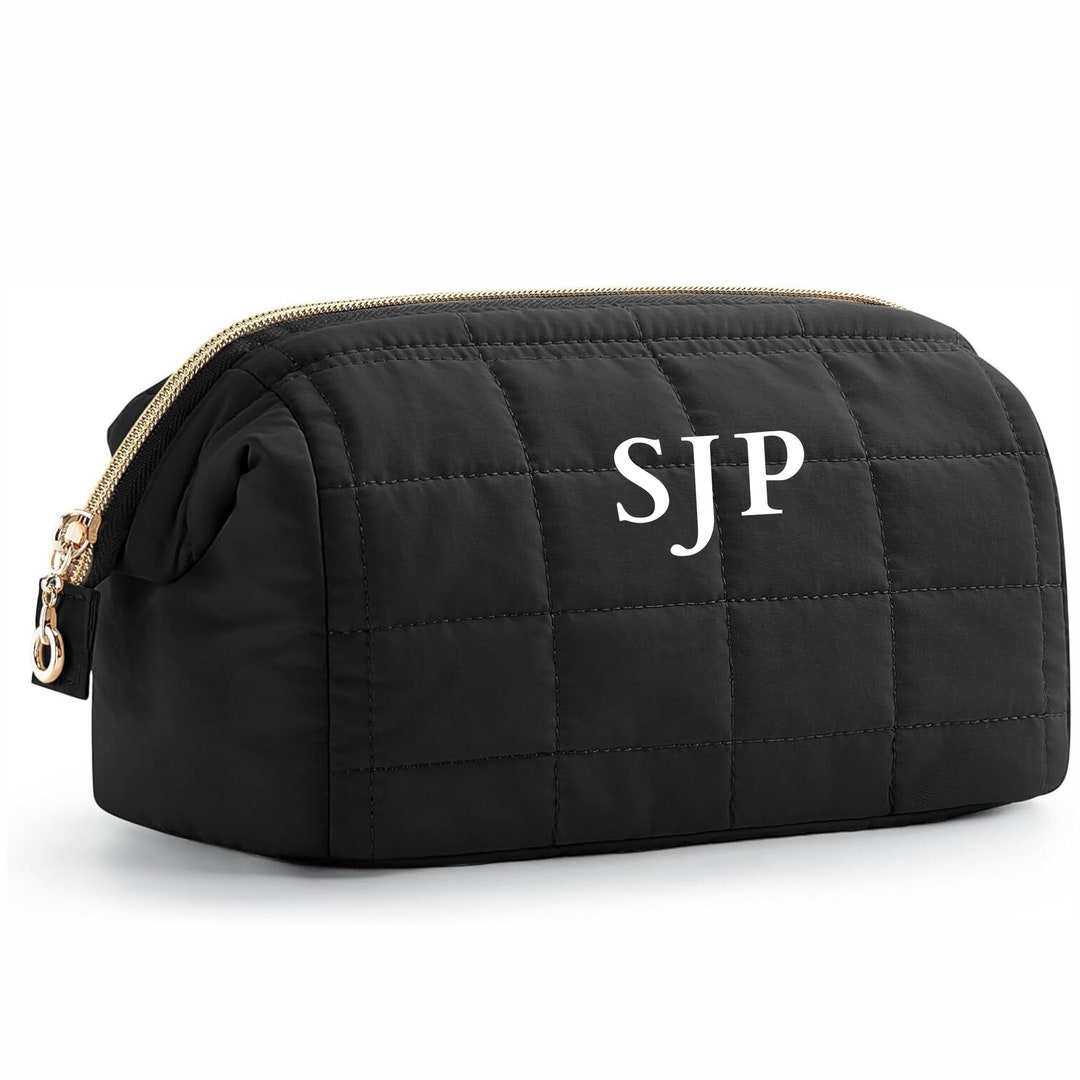 Personalized Puffer Makeup Bag, Cosmetic Bag, Travel Makeup Bag ...