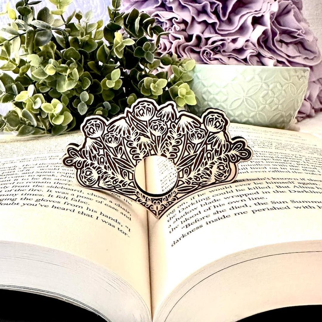 Bookish Wildflower Wooden Page Holder/boho Aesthetic Book Page Keepers ...