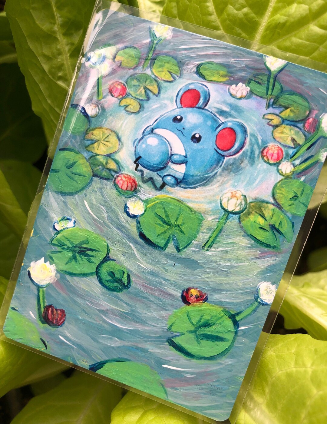PKMN Marill Handpainted Card (extended Artwork), One-off Design (no ...