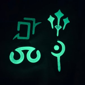 FFXIV Job Stone Symbol Pins - FF14 Inspired Glow in the Dark Enamel ...
