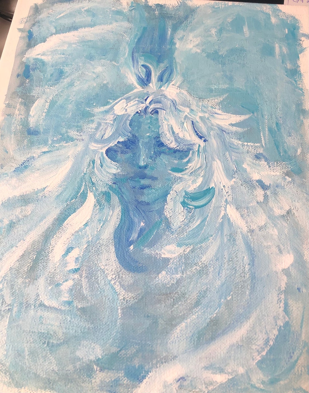 FFXIV Hydaelyn Canvas Sketch Painting Traditional Acrylic - Etsy
