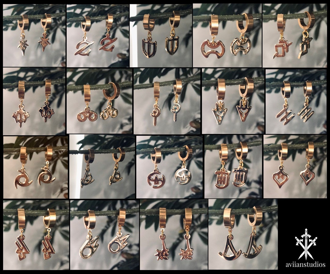 FFXIV Job Stone Symbol Earrings tank Healer DPS Roles, Minimalist Final ...