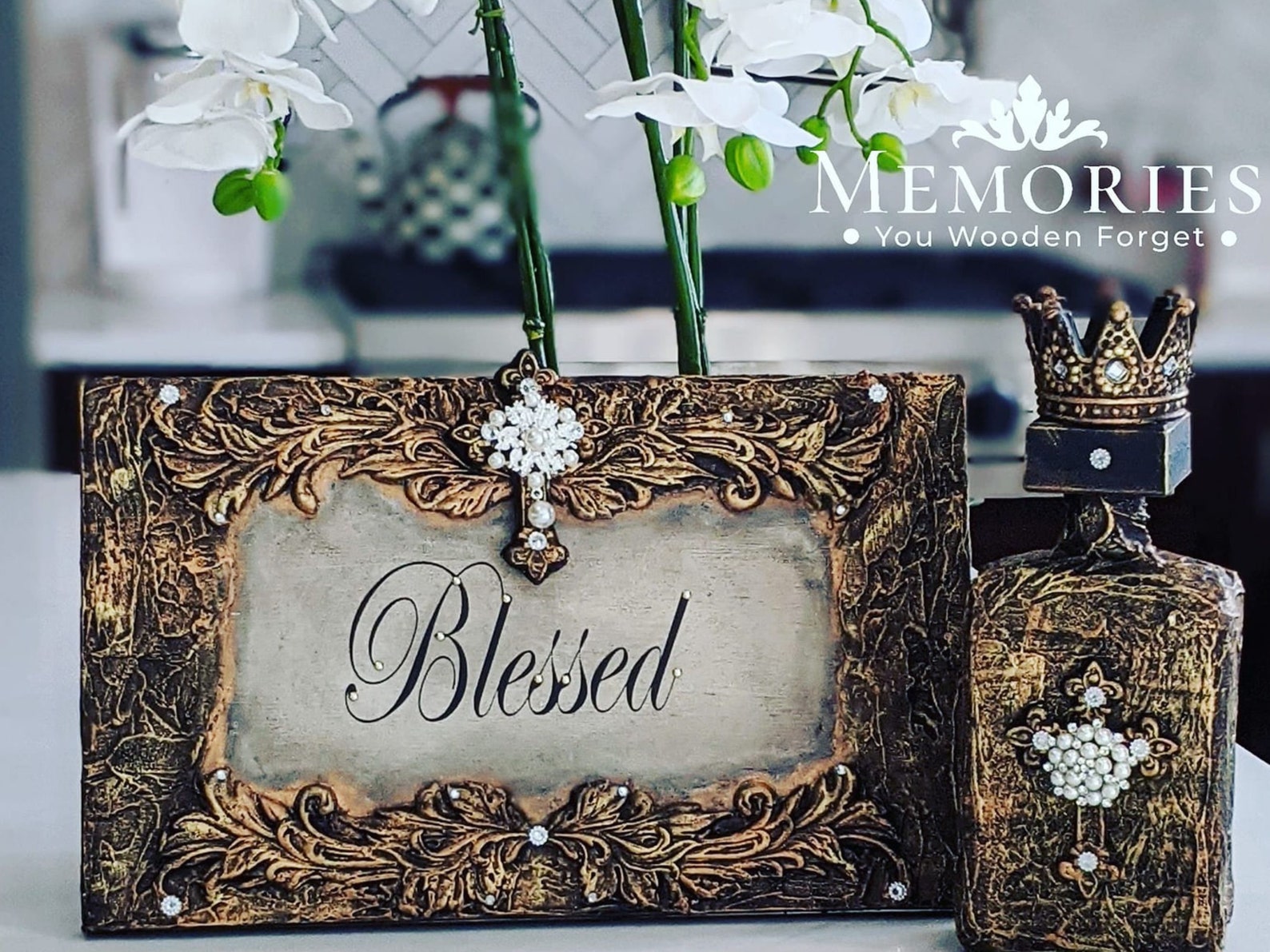 Blessed Wood Sign Rustic Home Decor Royal Decor Wood Plaque Wall ...