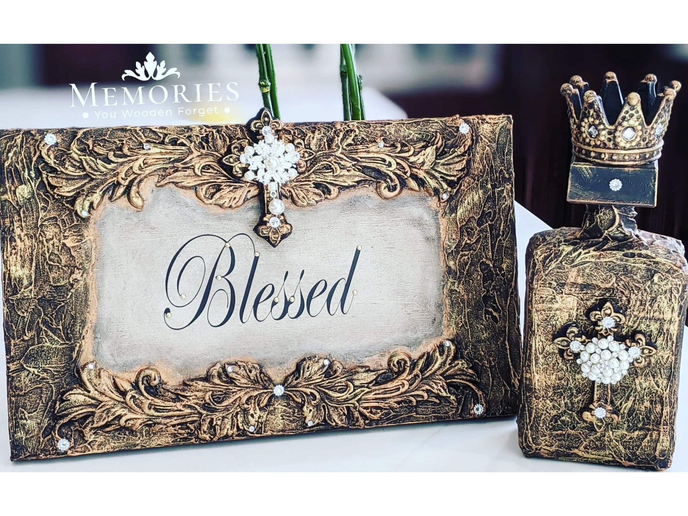 Blessed Wood Sign Rustic Home Decor Royal Decor Wood Plaque Wall ...