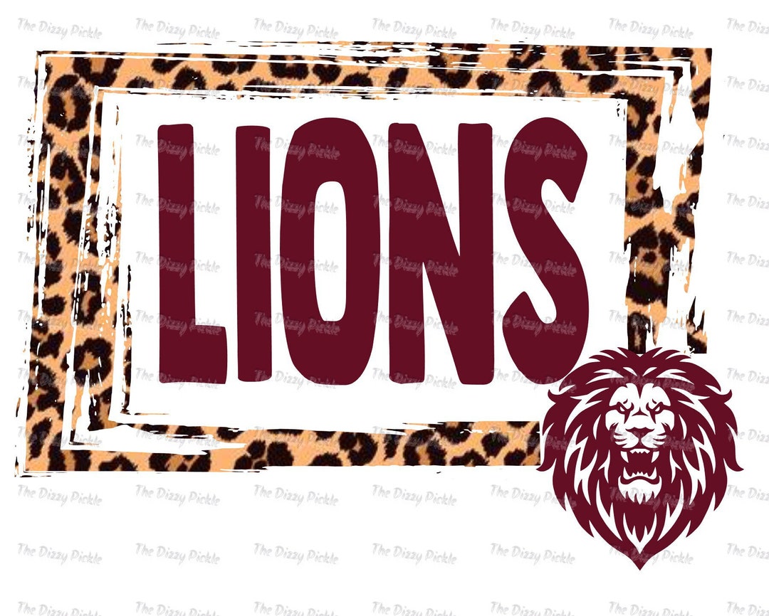 Sublimation Maroon Leopard Print Border Lions Design PNG Sublimation ...