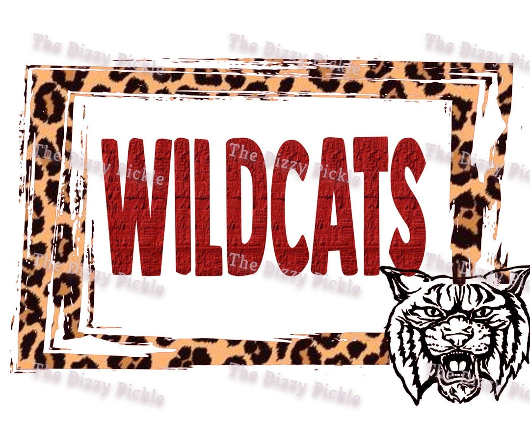 Sublimation Leopard Print Border Wildcats Design PNG Sublimation Design ...