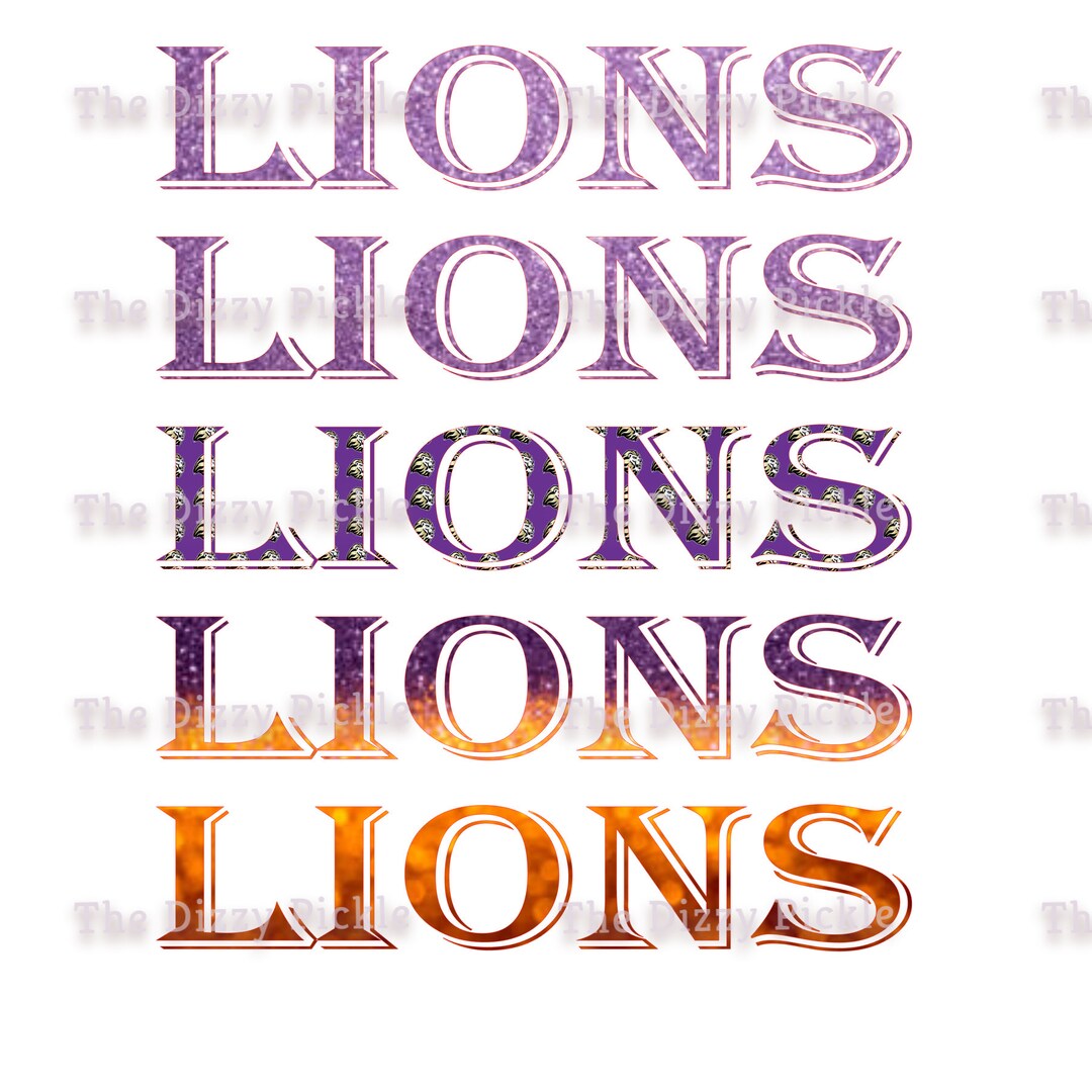 Ombre Purple and Gold Lions Sublimation Design Design PNG - Etsy