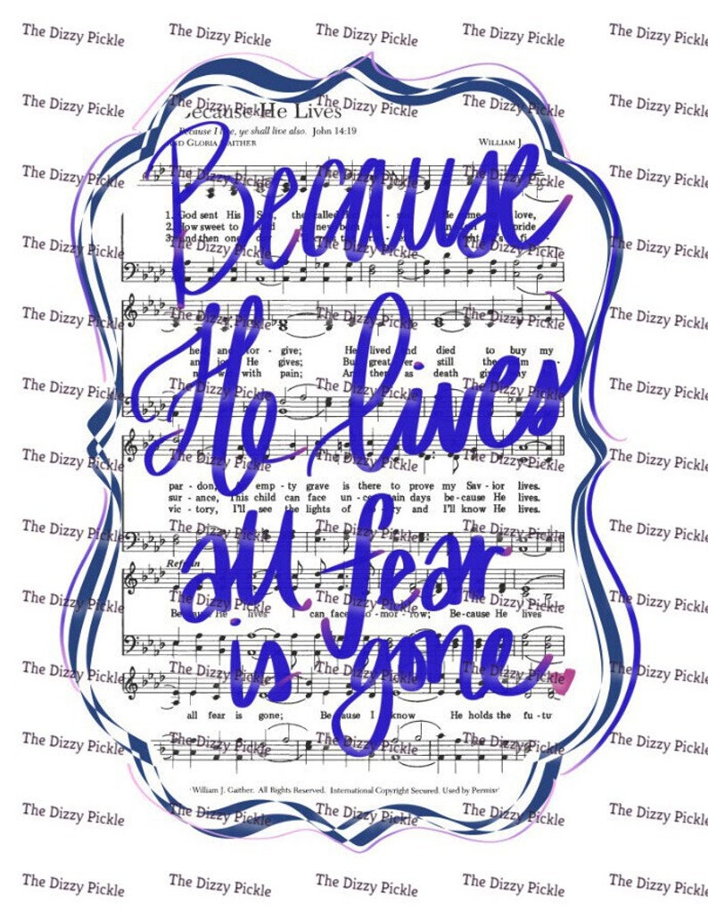Sublimation Because He Lives Design PNG Sublimation Design - Etsy