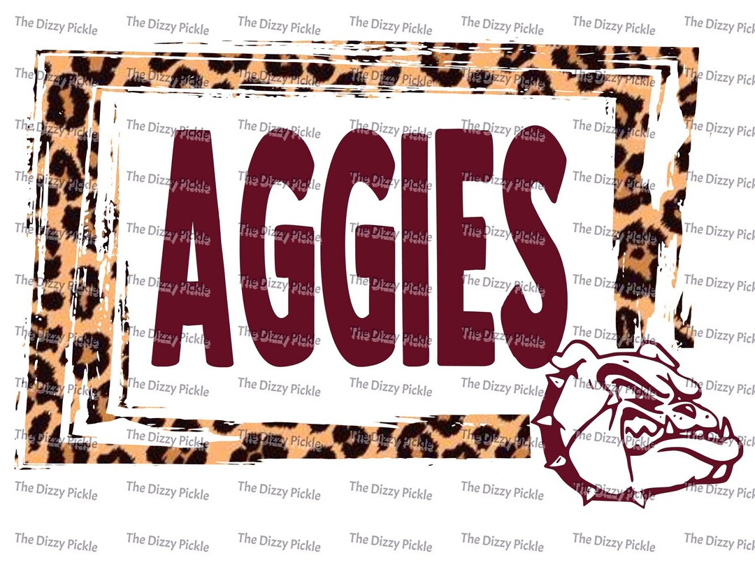 Sublimation Leopard Print Border Aggies Bulldogs Design PNG - Etsy