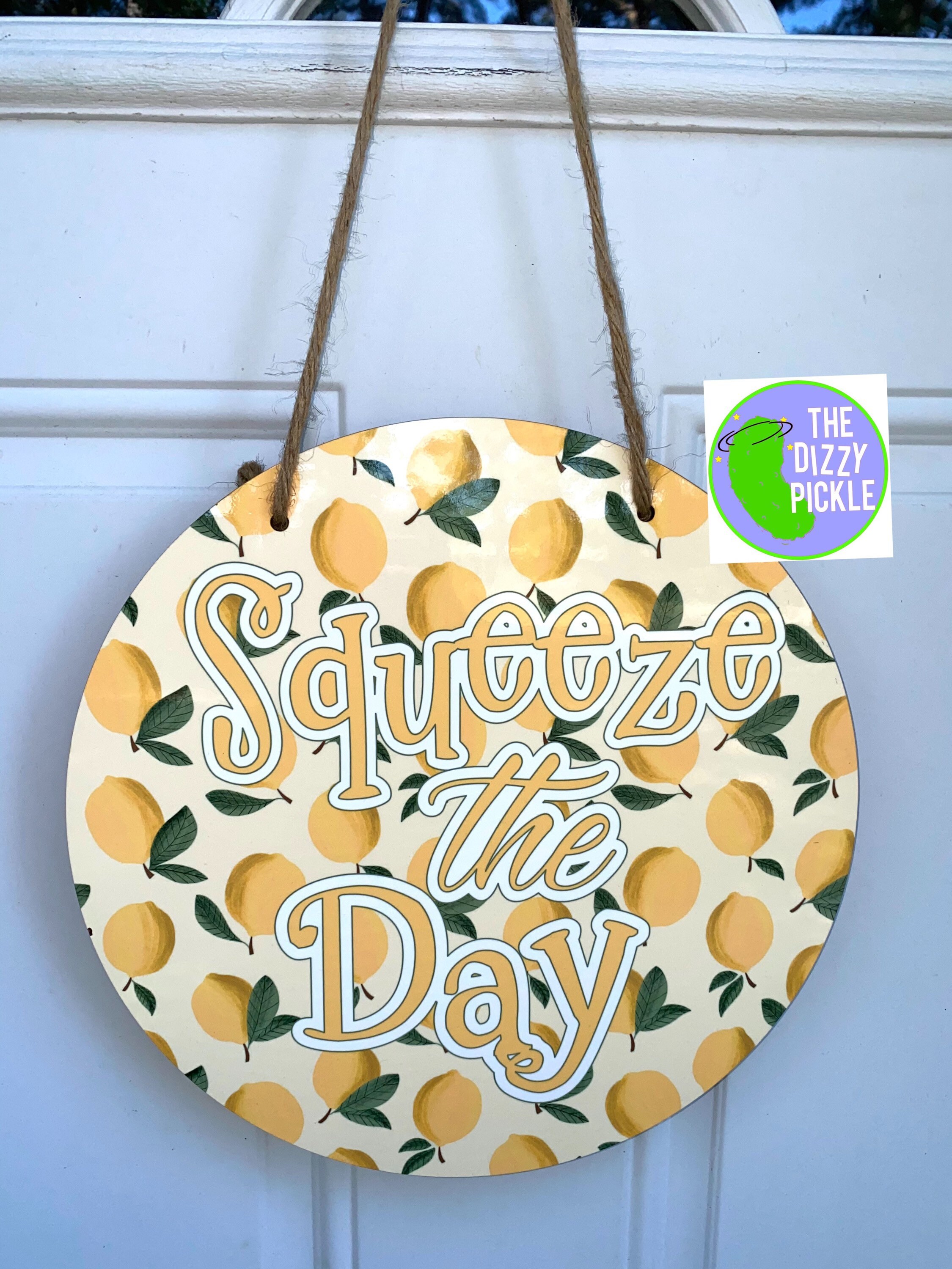 Lemon Squeeze the Day Sublimation Round Door Hanger Design | Etsy