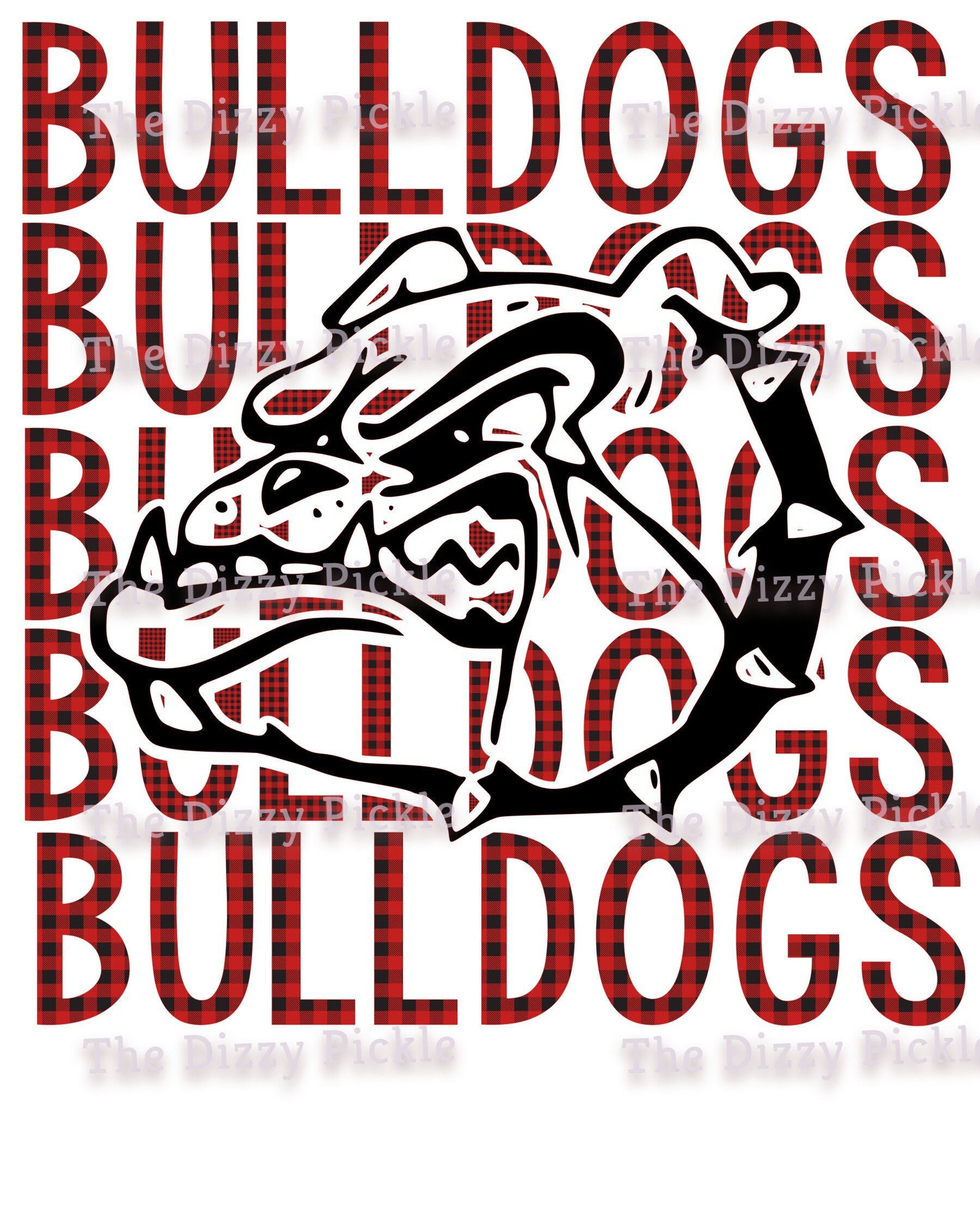 Buffalo Plaid Red Black Bulldogs Sublimation Design Design | Etsy