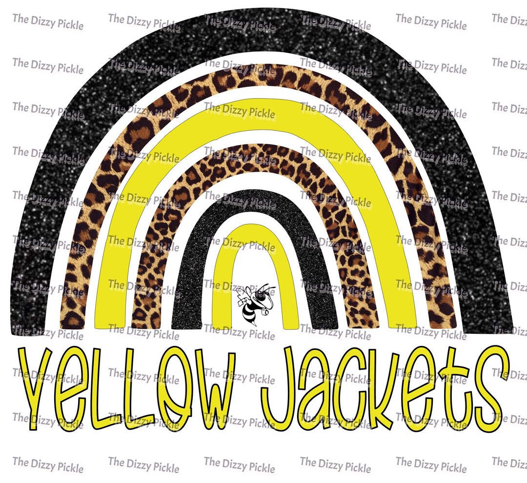 Yellow Jackets Rainbow Sublimation Design Leopard Design - Etsy
