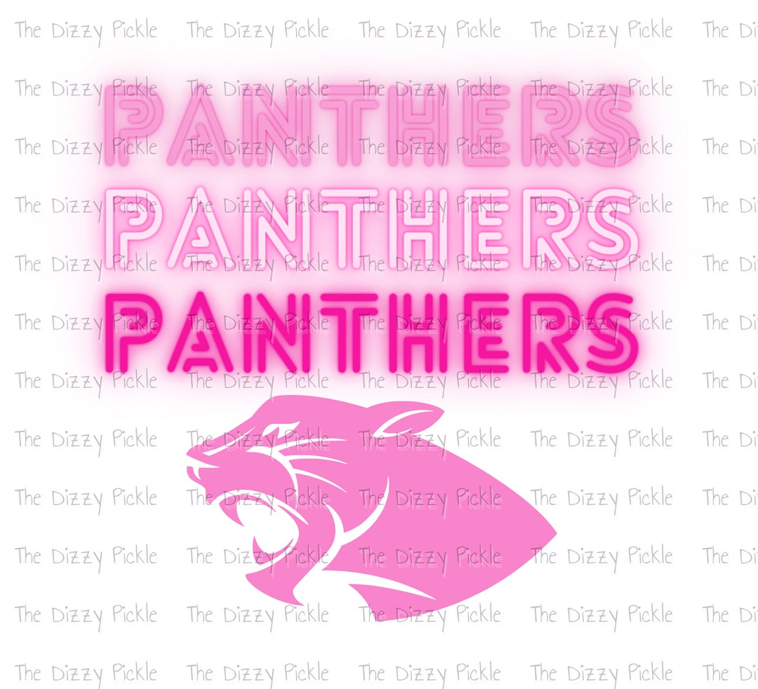 Panthers Pink Out Neon Sublimation Design Leopard Design PNG Football ...