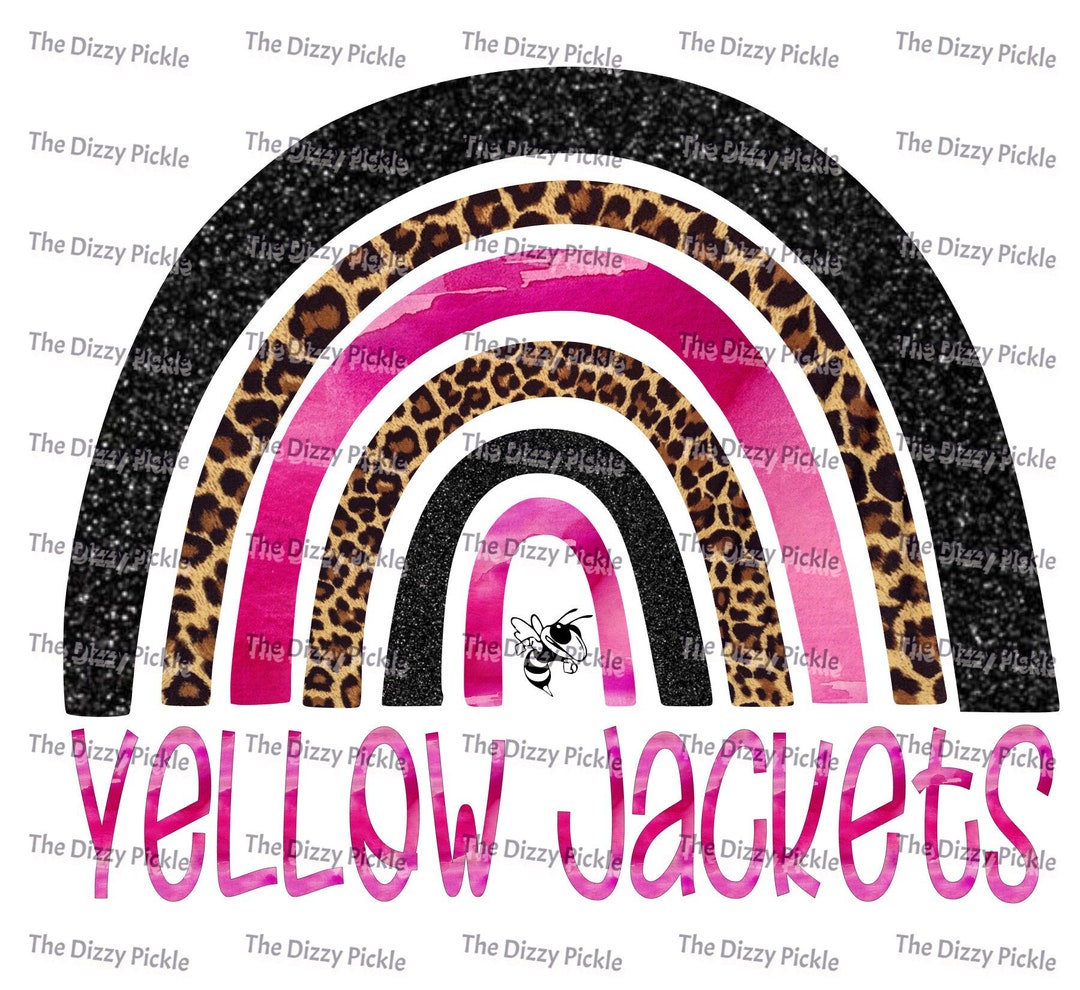 Yellow Jackets Rainbow Sublimation Design Leopard Design PNG ...