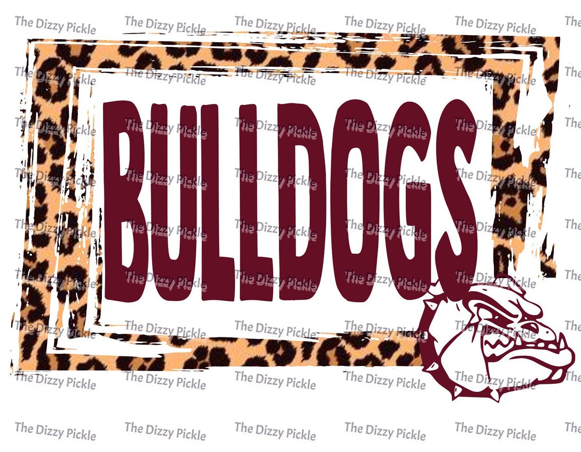 Sublimation Leopard Print Border Bulldogs Design PNG - Etsy