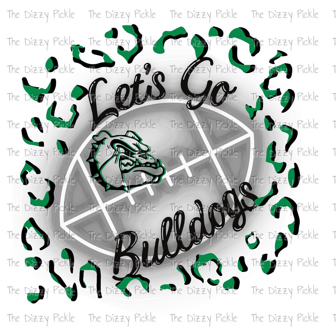 Bulldogs Leopard Football Sublimation Design Green Leopard Design PNG ...