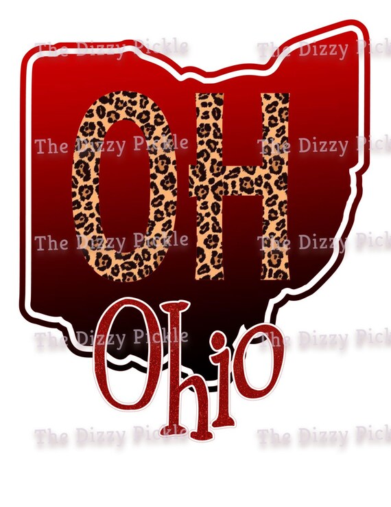 Sublimation Ohio State Blank with Leopard Print Design PNG | Etsy
