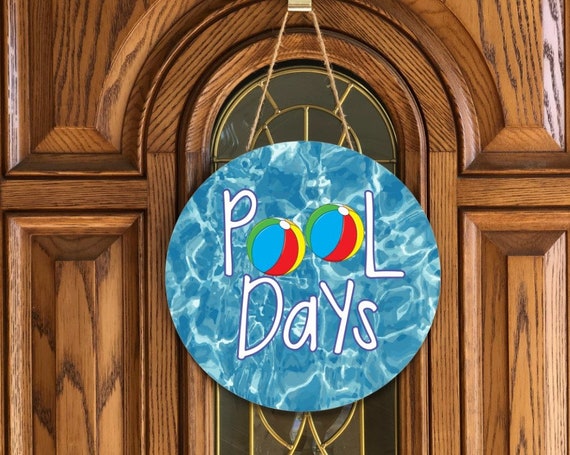 Pool Days Sublimation Round Design Home Board Attachment | Etsy