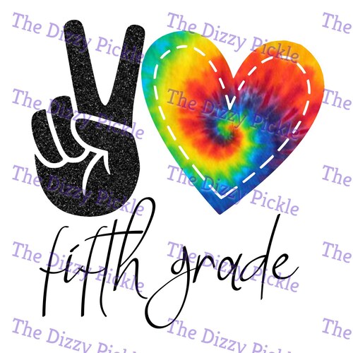 Peace Love Third Grade PNG Back to School Elementary - Etsy