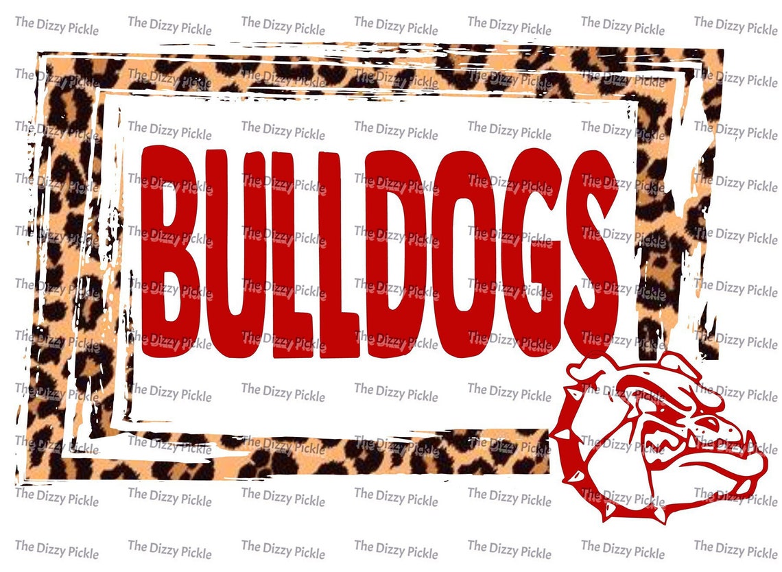 Sublimation Leopard Print Border Bulldogs Design PNG | Etsy