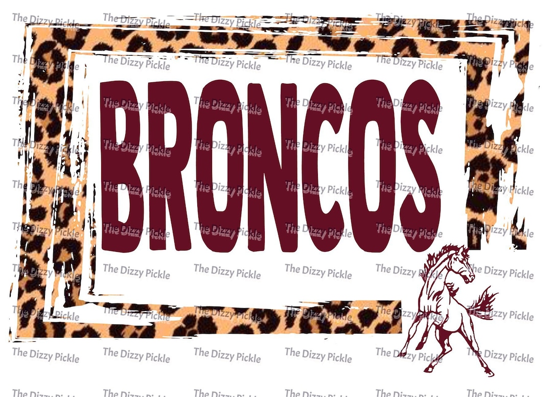 Sublimation Leopard Print Border Broncos Design PNG Sublimation Design ...