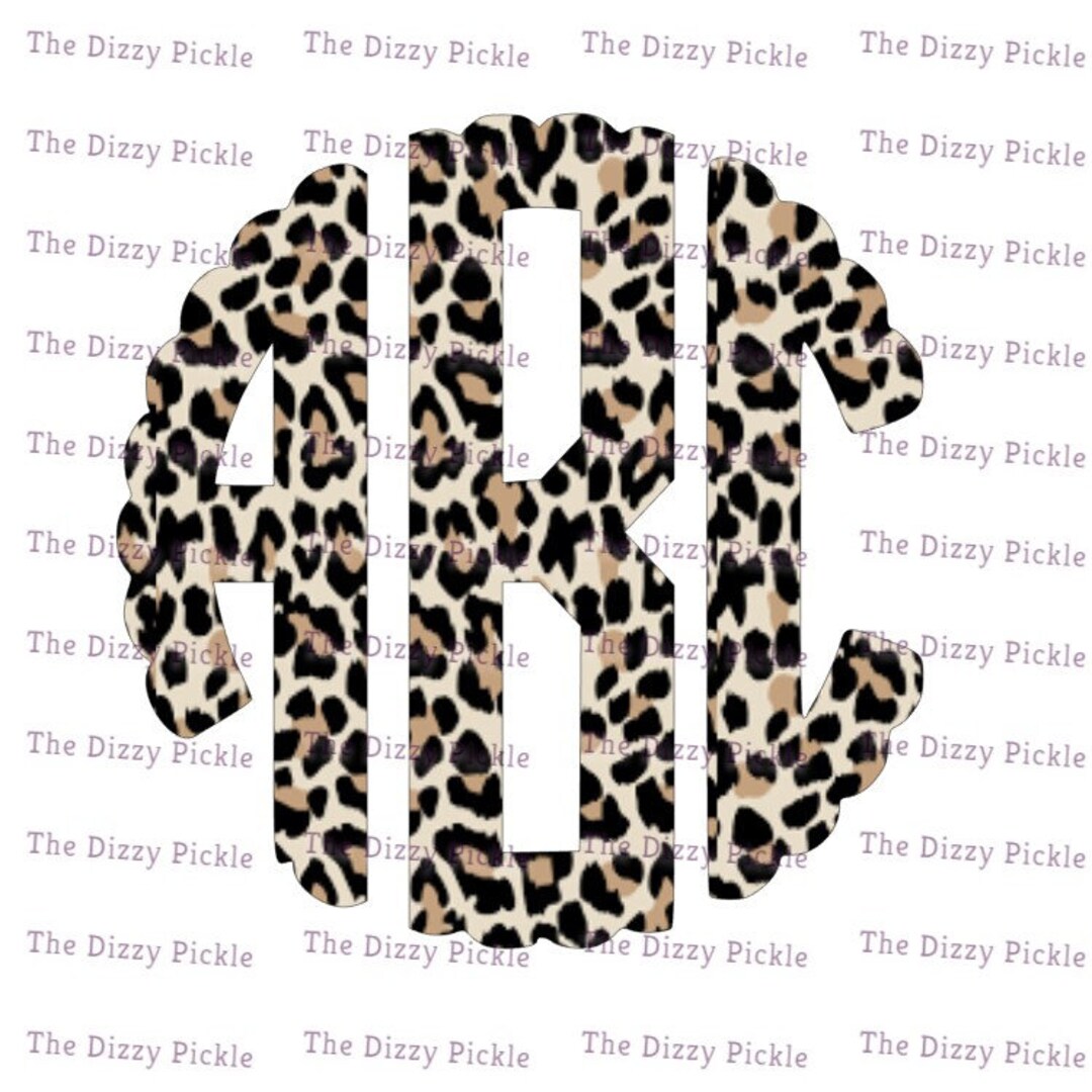 Sublimation Leopard Print Scalloped Alphabet Design PNG Sublimation ...