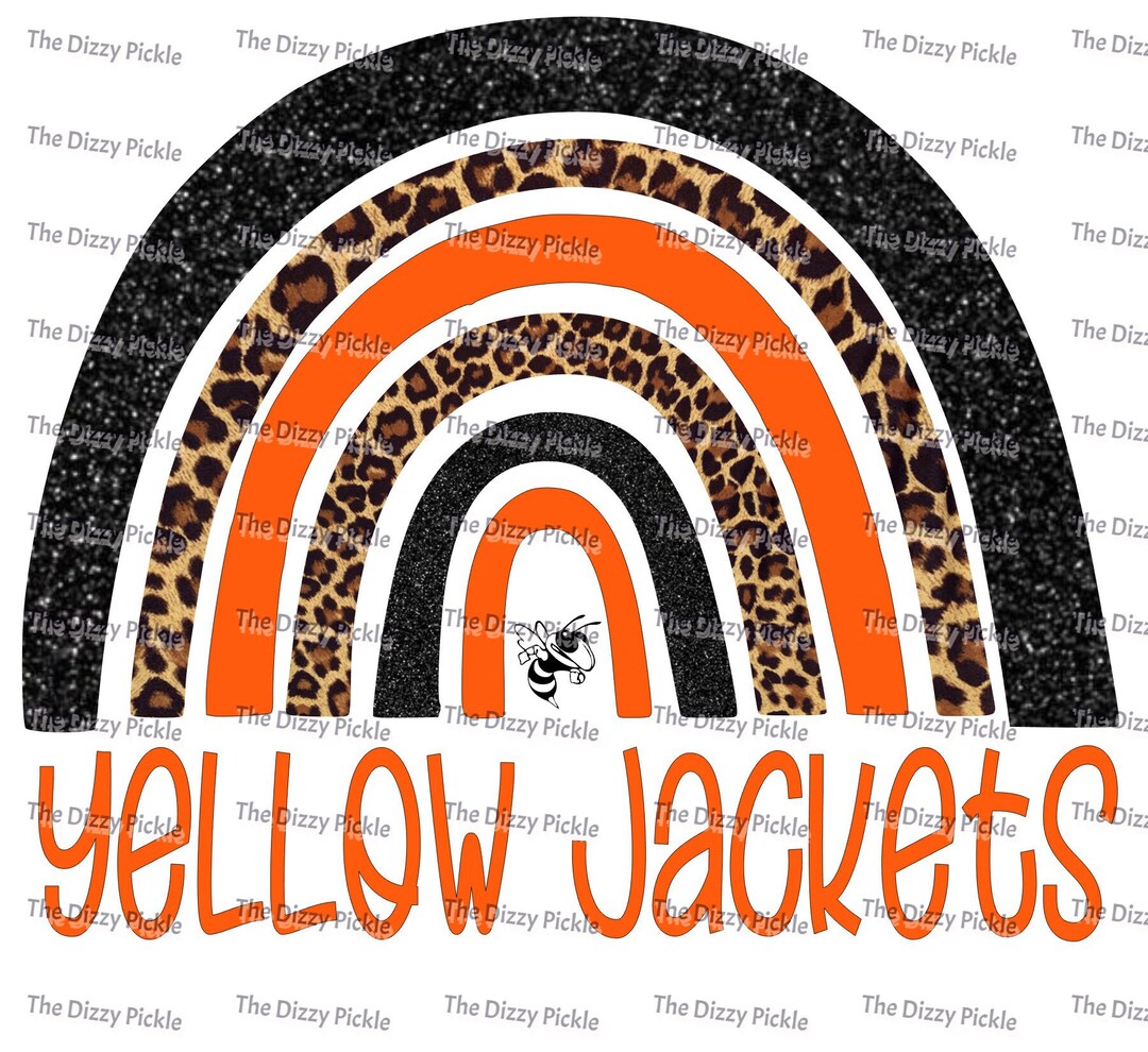 Yellow Jackets Rainbow Sublimation Design Leopard Design PNG ...