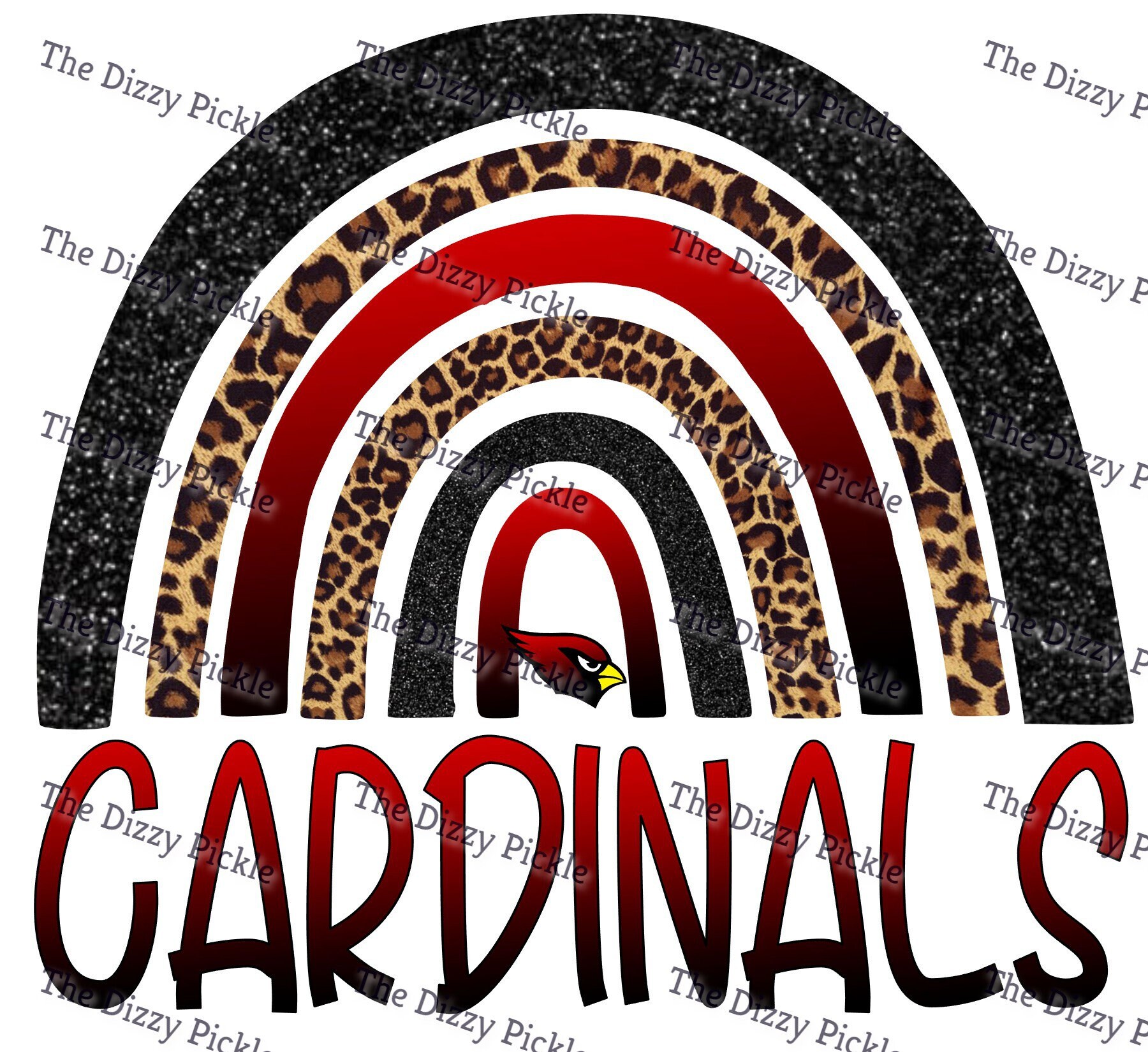 Cardinals Rainbow Sublimation Design Leopard Design PNG | Etsy
