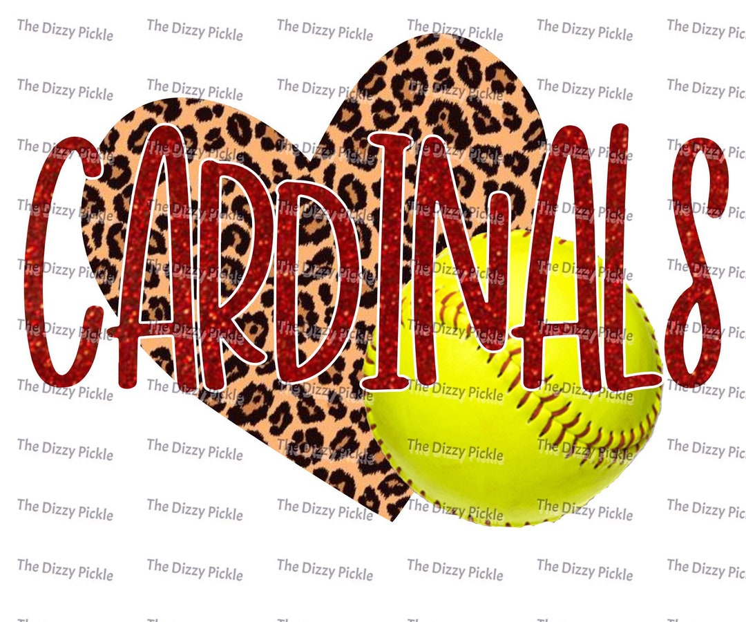 Cardinals Cheetah Softball Sublimation Design Leopard PNG Sublimation ...
