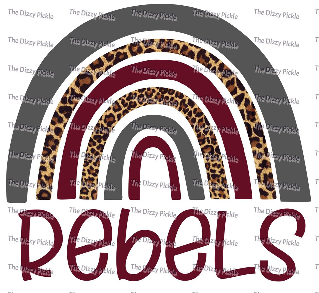 Rebels Rainbow Sublimation Design Leopard Design PNG Football ...