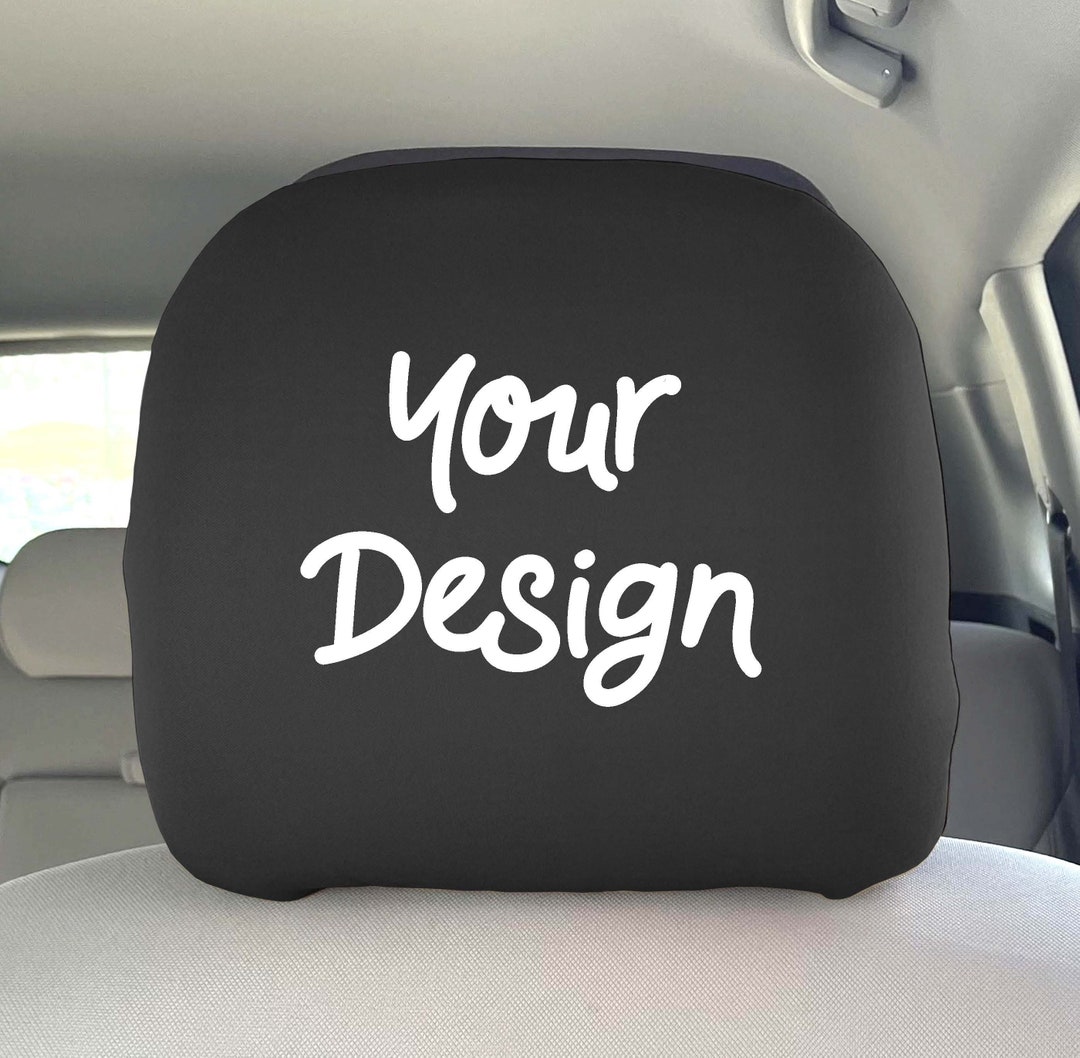 BLACK 2 Pcs Custom Car Universal Neosupreme Head Rest Cover Elegant and ...