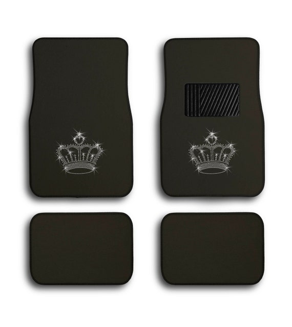 King Crown Royal Crystal Swarovski Bling Universal Fit Front rear 4 piece Full Set Carpet Car SUV Truck Floor Mats for Women Unisex Etsy