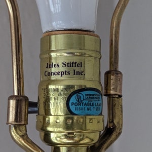 Stiffel Table Brass Lamp Metal Mid Century 31" Tall Socket Switch Jules ...