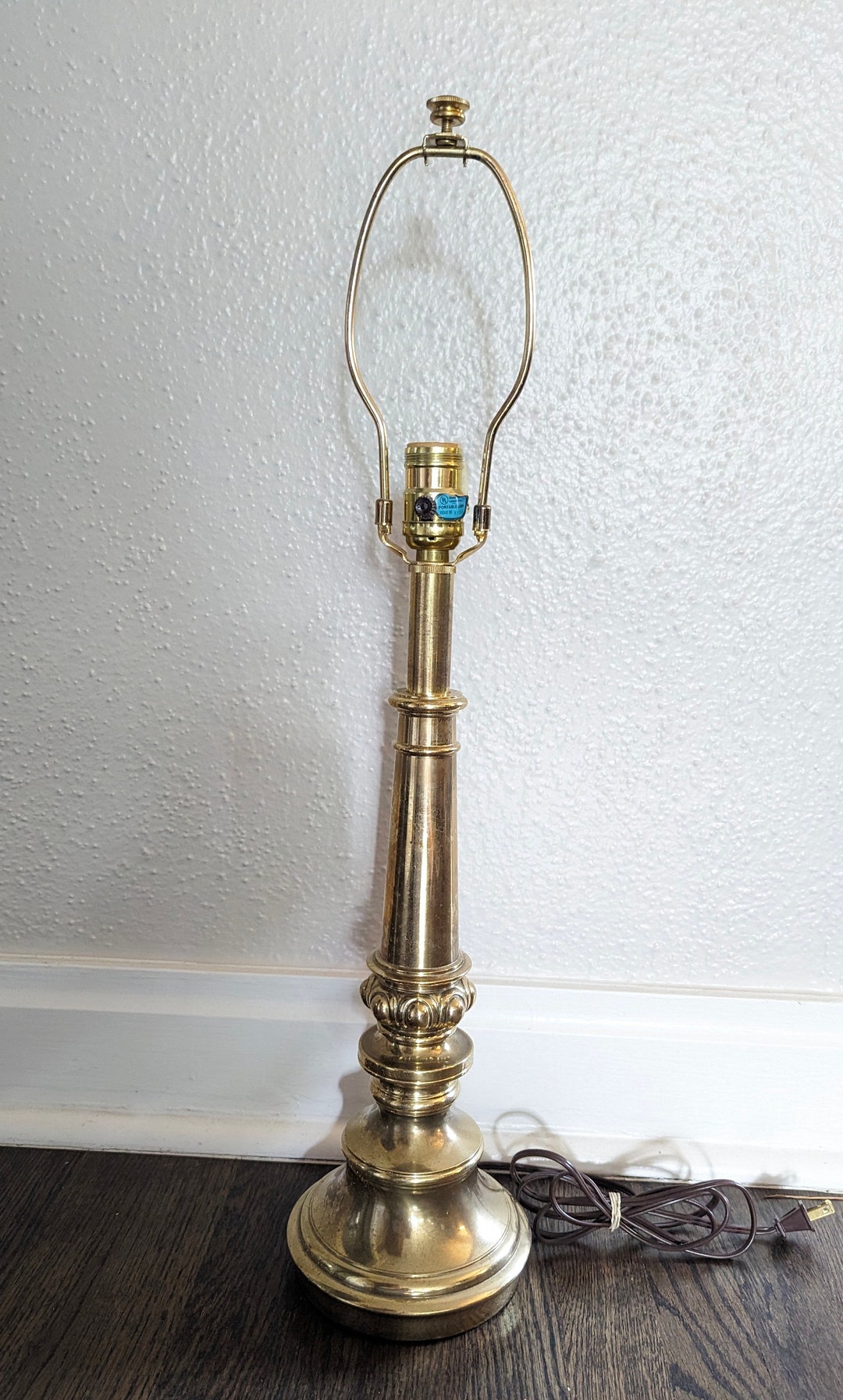 Stiffel Table Lamp Brass Mid Century 27in Tall Socket Switch 3-way Bulb ...